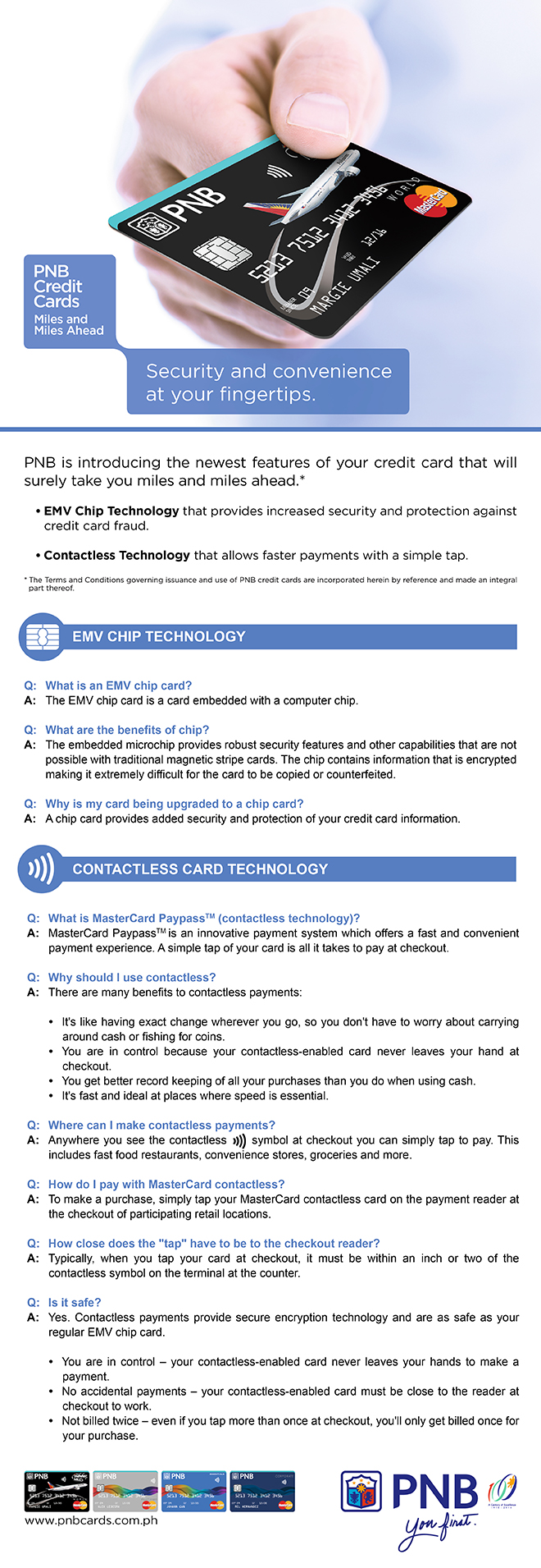 PNB Credit Cards EMV Chip and Contactless Technology