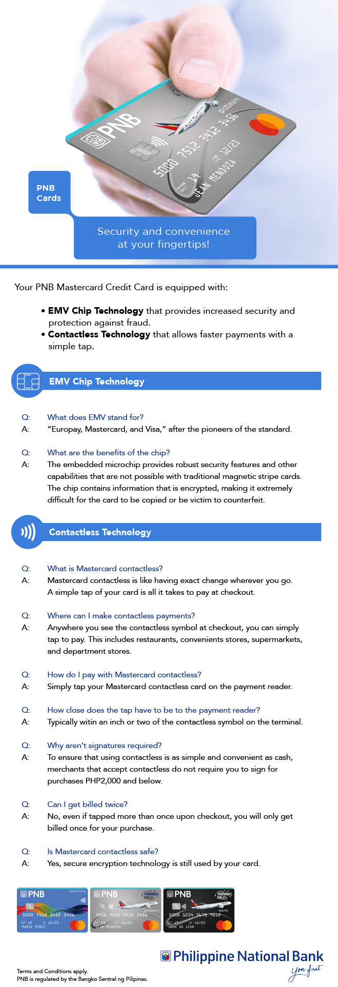PNB Credit Cards EMV Chip and Contactless Technology